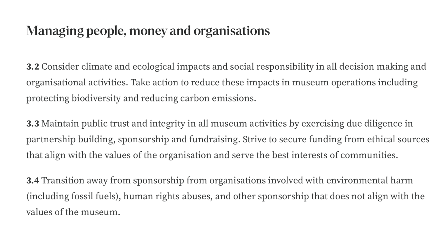 Museums ratify new ethics code requiring ‘transition away’ from fossil ...