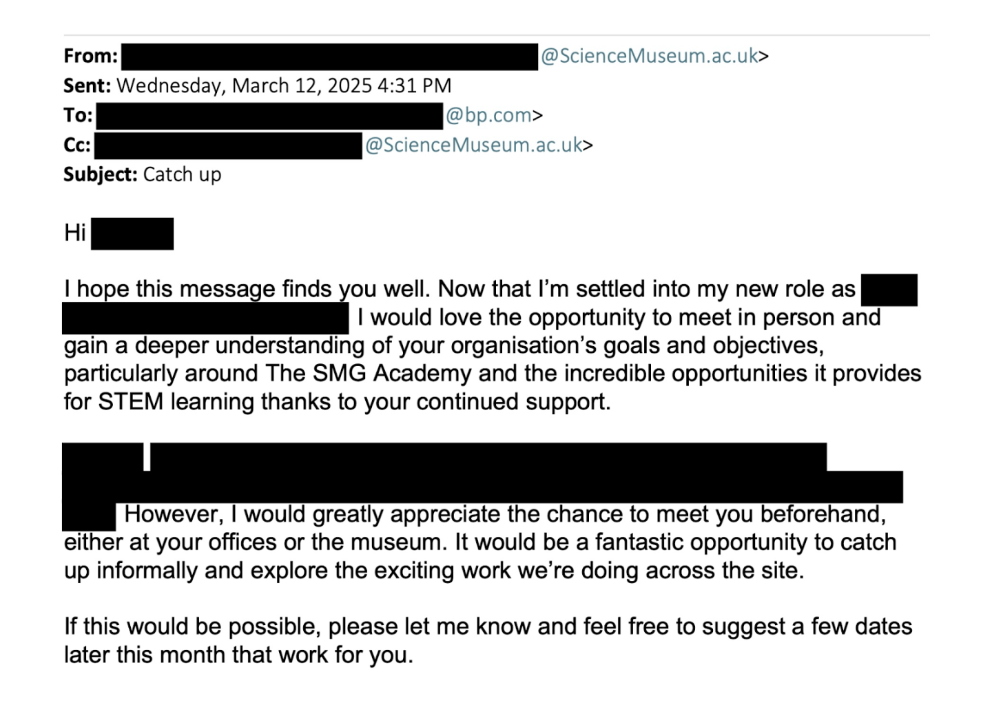 The role of BP in the Science Museum Group Academy – Culture Unstained